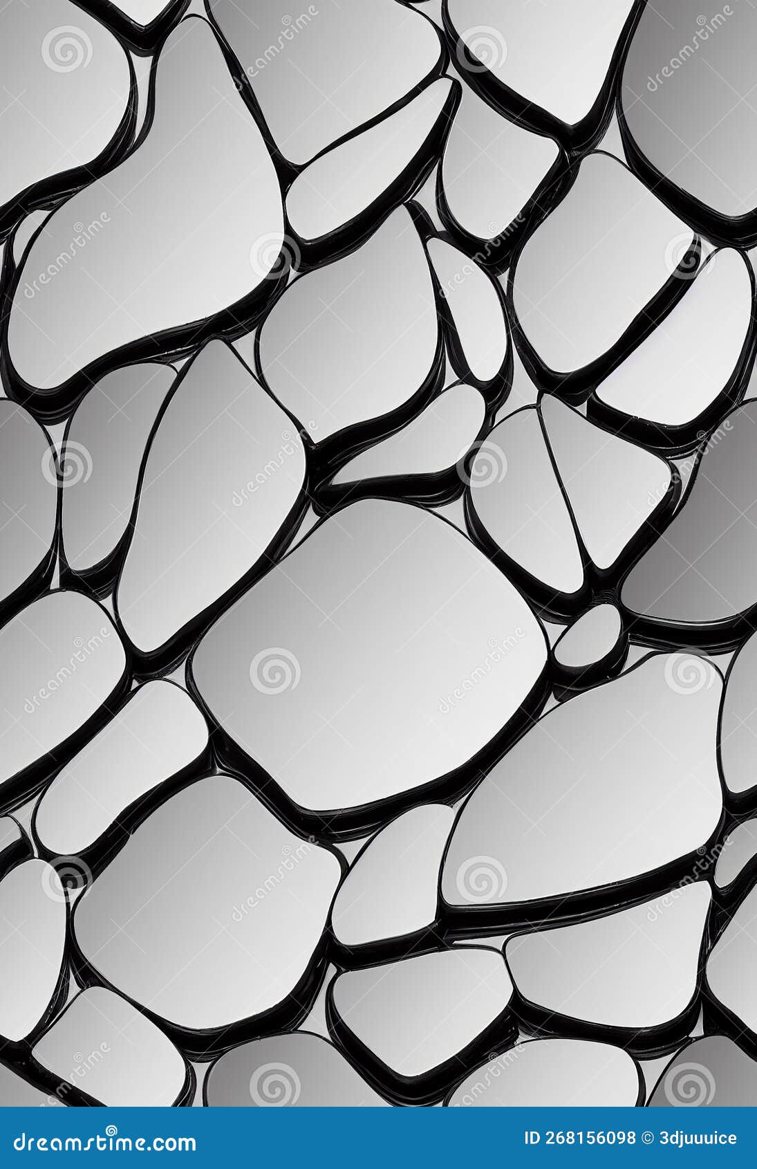 Black and White Cracked Mirror Surface Abstract Background. Stock ...