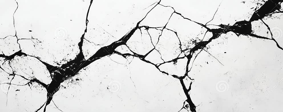 Black and White Cracked Texture on a White Background Stock Photo ...