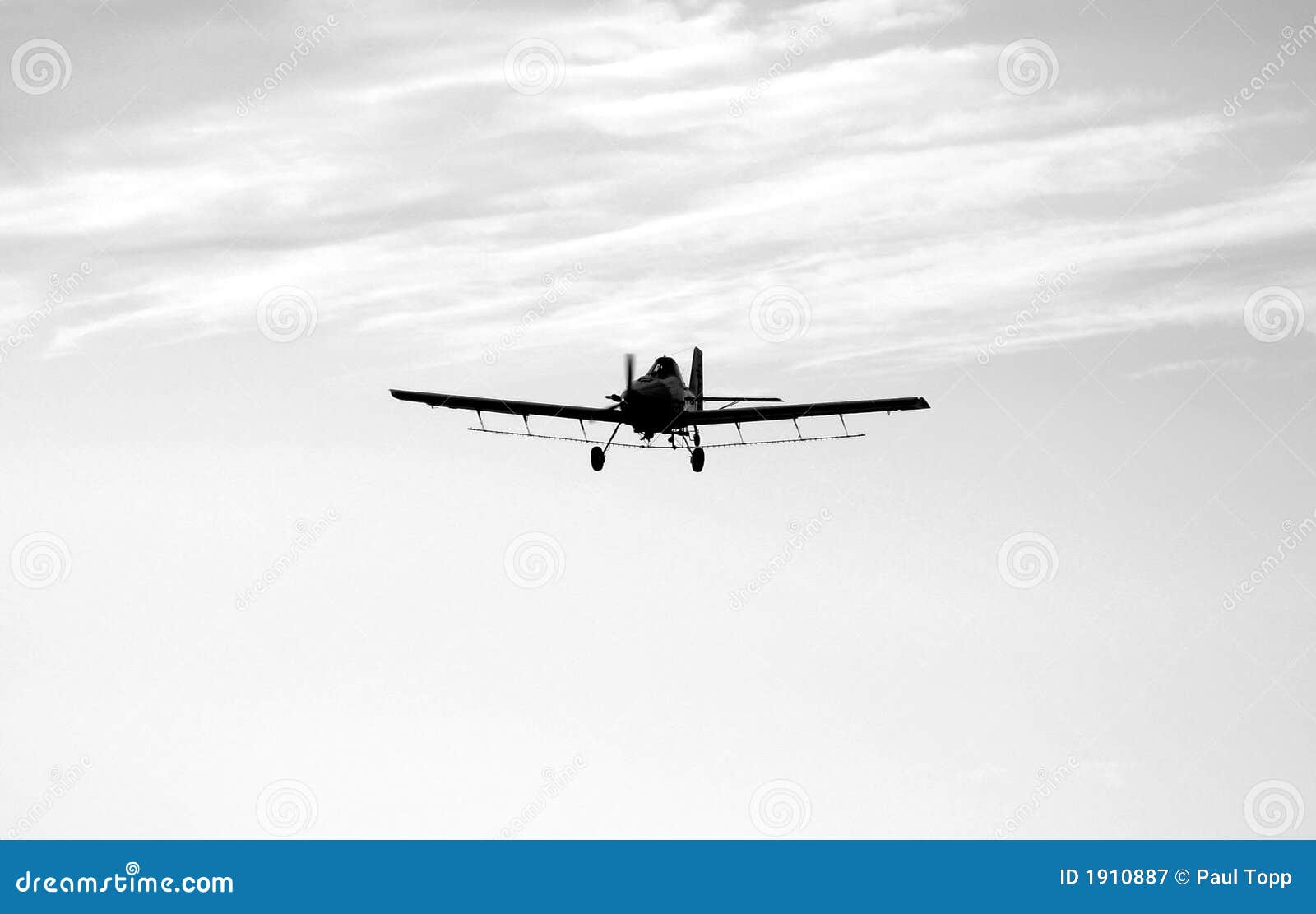 Black and White Crop Duster Airplane Stock Image - Image of airplane ...