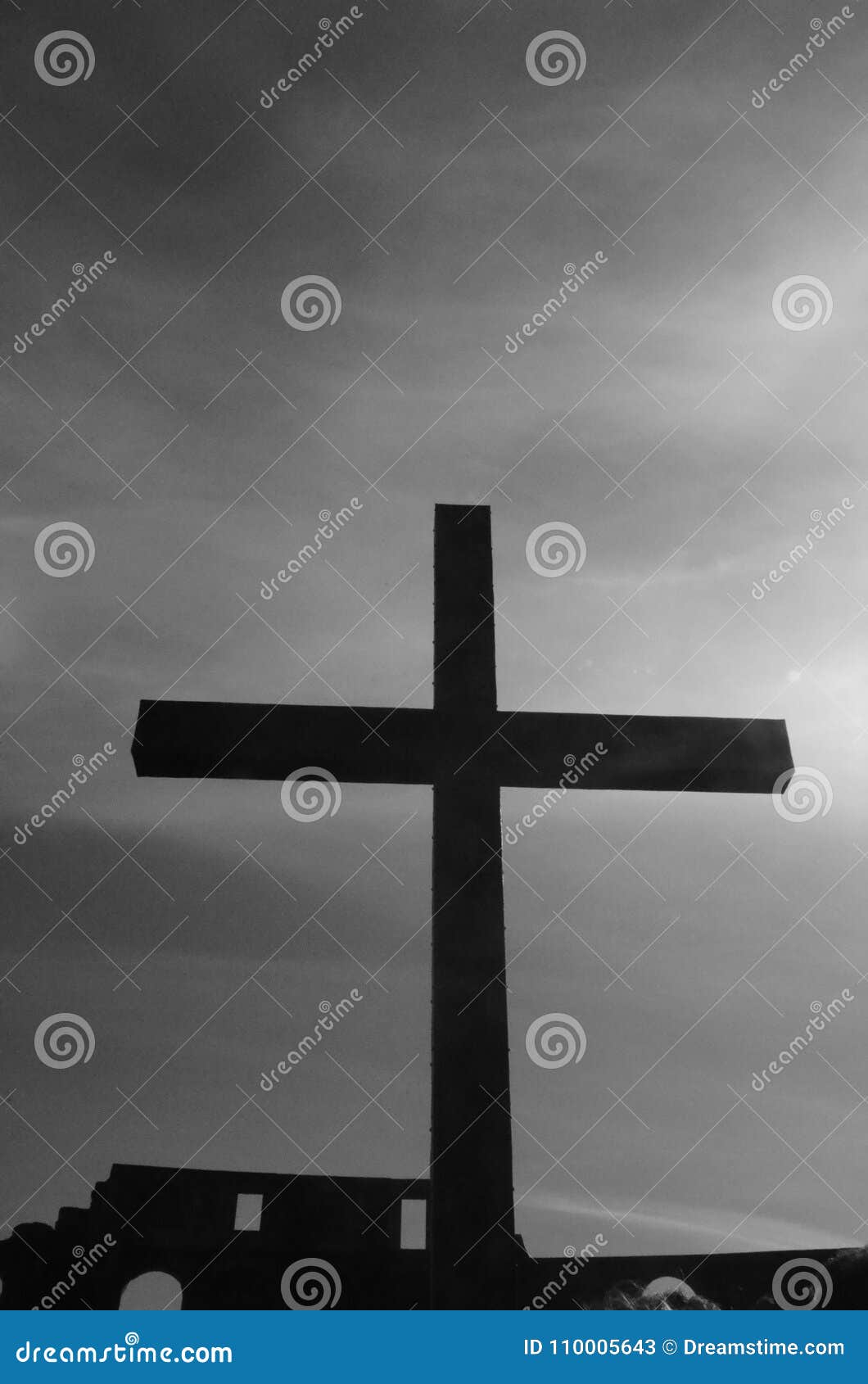 Black and white cross stock image. Image of outdoor - 110005643