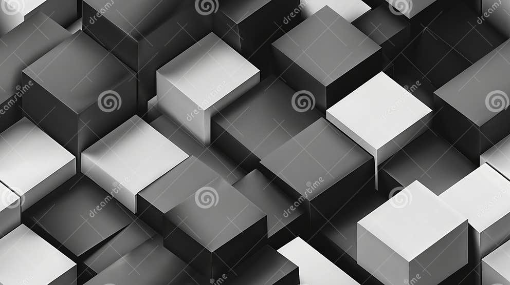 Black and White Cubes Background Stock Photo - Image of abstract ...