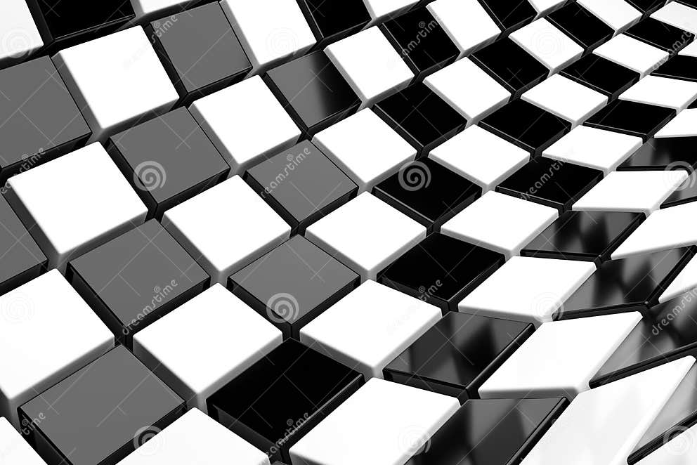 Black and White Cubes Background. 3d Rendering Stock Illustration ...