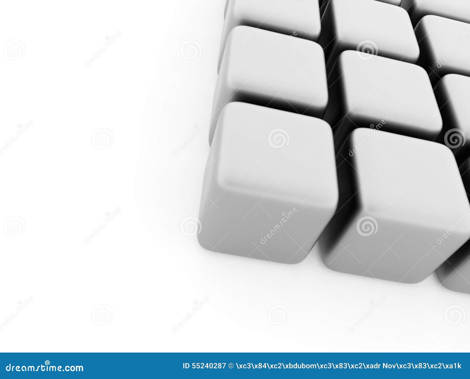 Black and White Cubes Concept Rendered Stock Image - Image of block ...