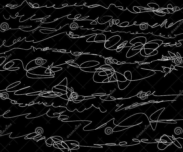 Black and White Cursive Handwriting Scribbles for Creative Design Projects Stock Image - Image ...