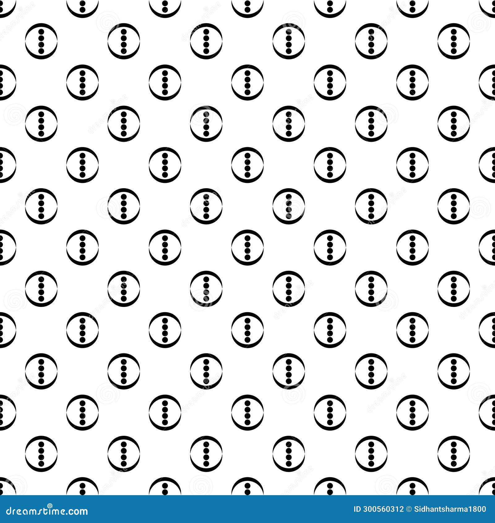 Black and White Curvy Shaped and Circles Elements Geometric Seamless ...