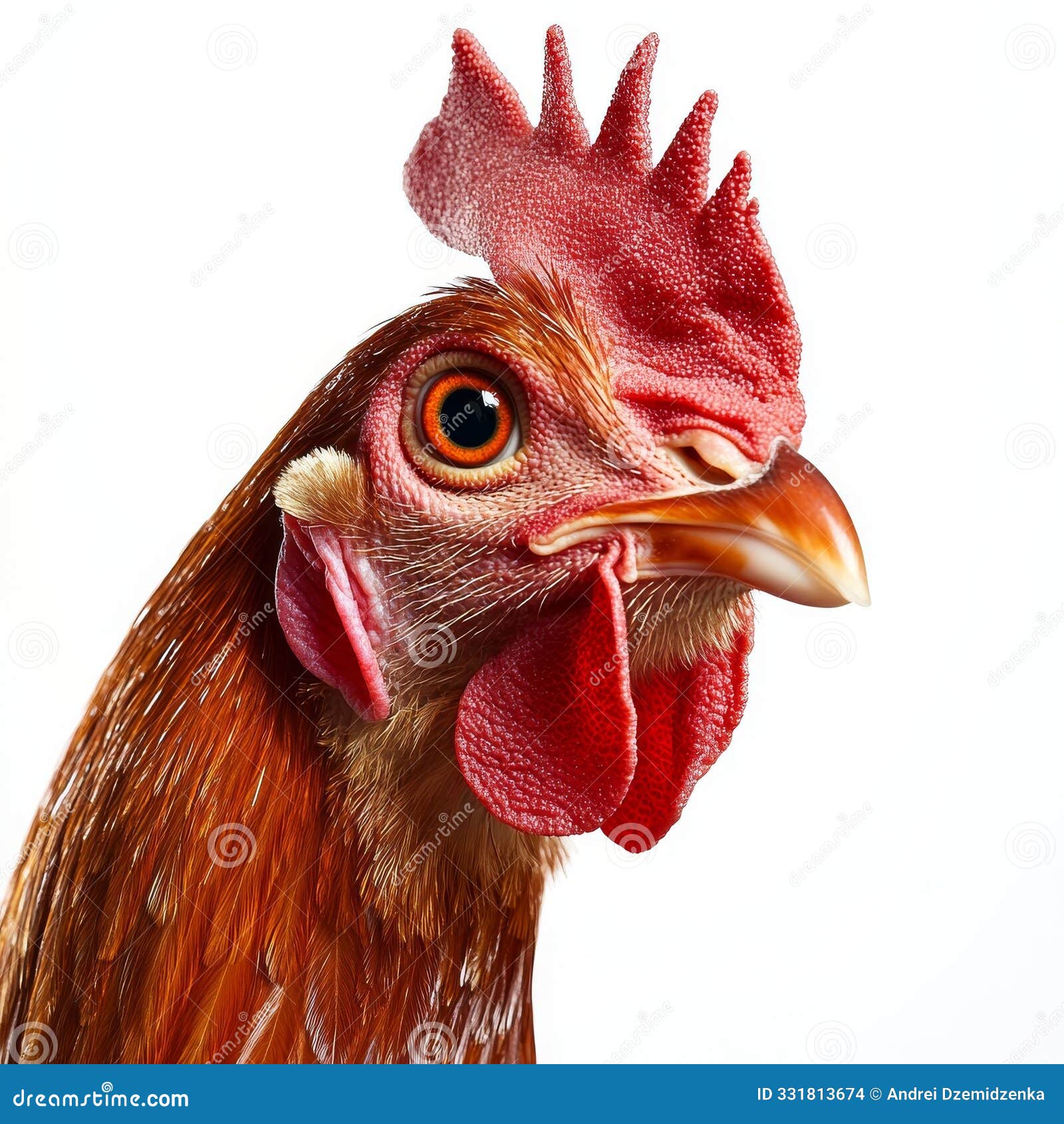 This is a Black and White Cutout Portrait of a Brown Chicken Stock ...