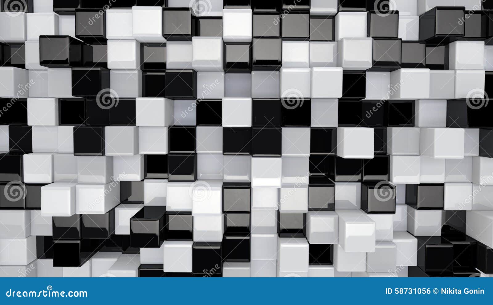 Black and white 3D boxes stock illustration. Illustration of modern ...