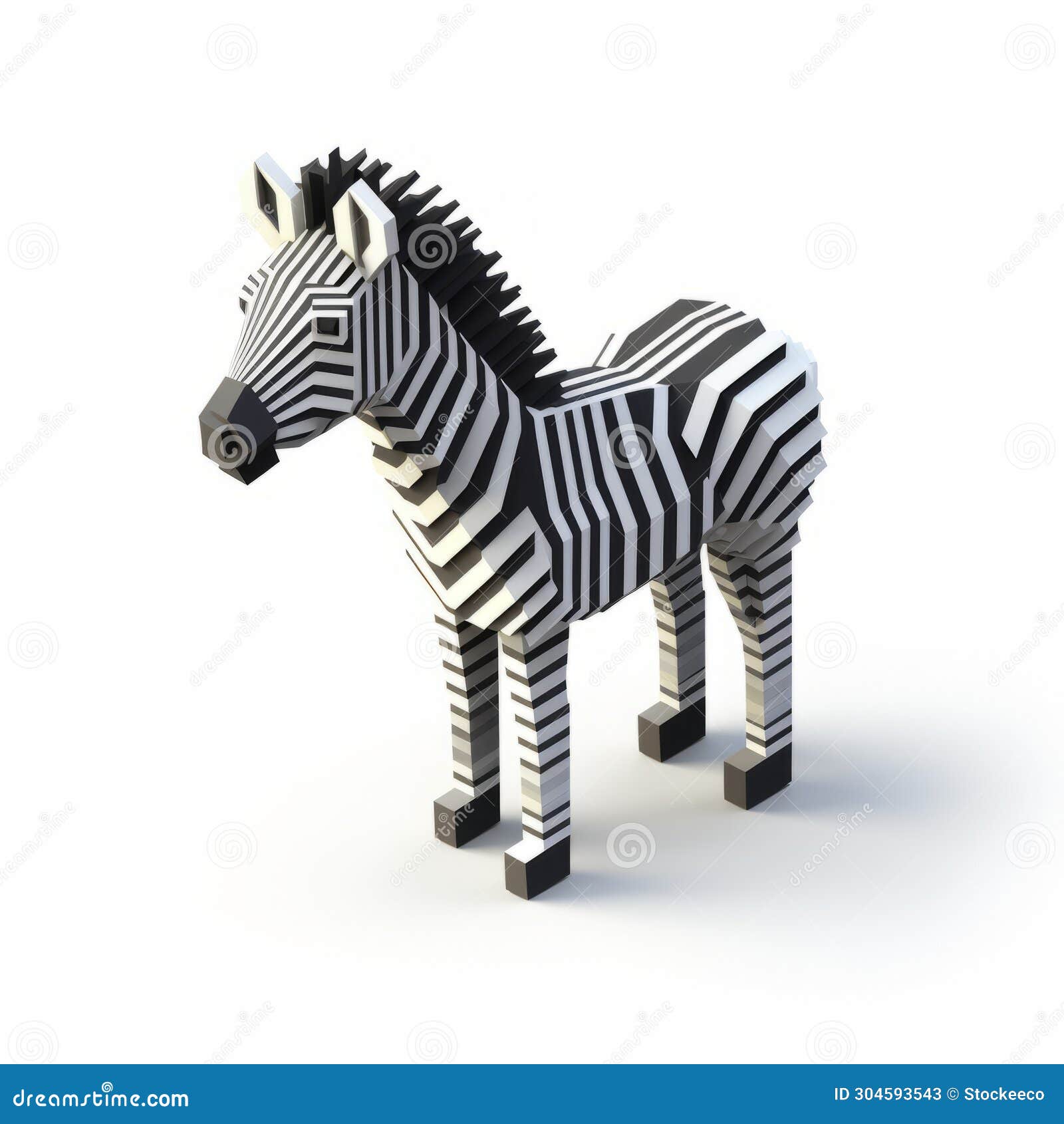 Zebra Model Isolated On White Background, Animal Toys Plastic Royalty ...