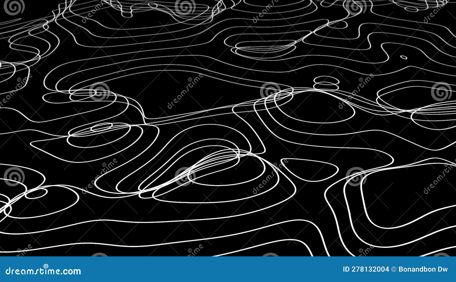 Black and White 3D Topographic Map Background Concept Abstract ...