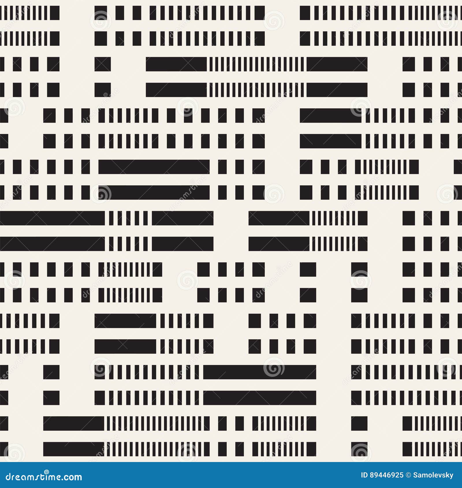 Black and White Dashed Lines Pattern. Modern Abstract Vector Seamless ...