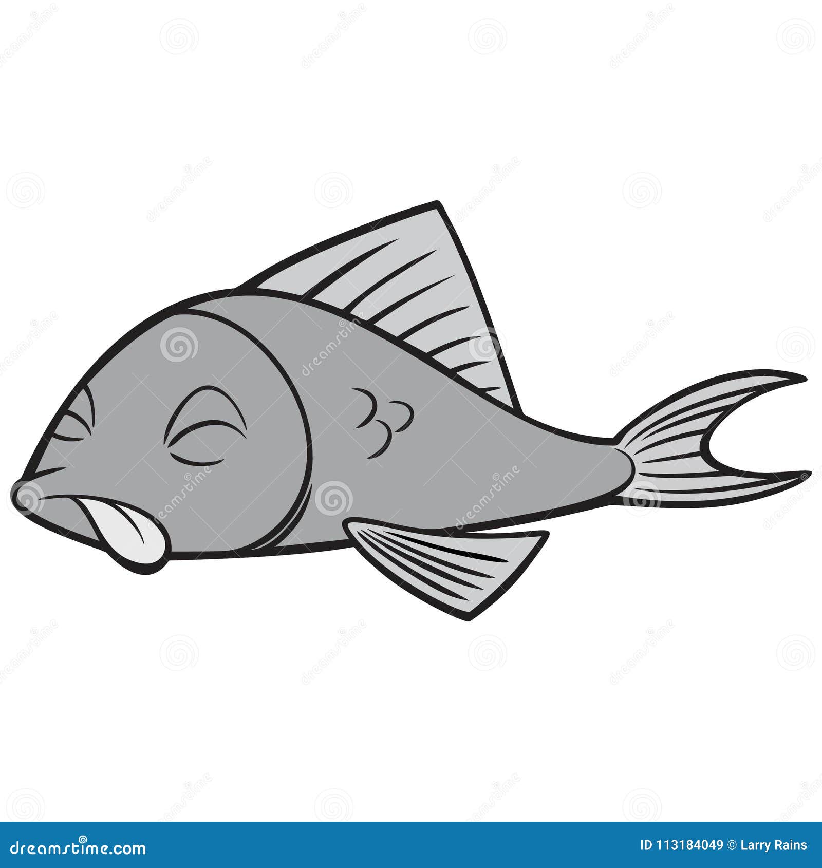 Black and White Dead Fish stock vector. Illustration of environment ...