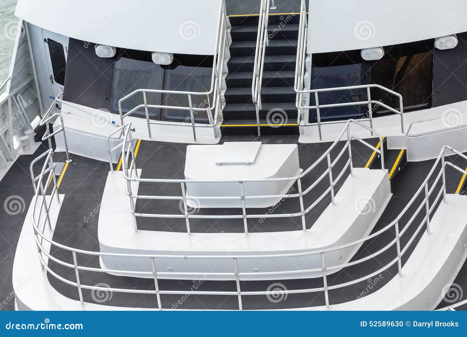 Black and White Decks and Railings on Ship Stock Photo - Image of ...