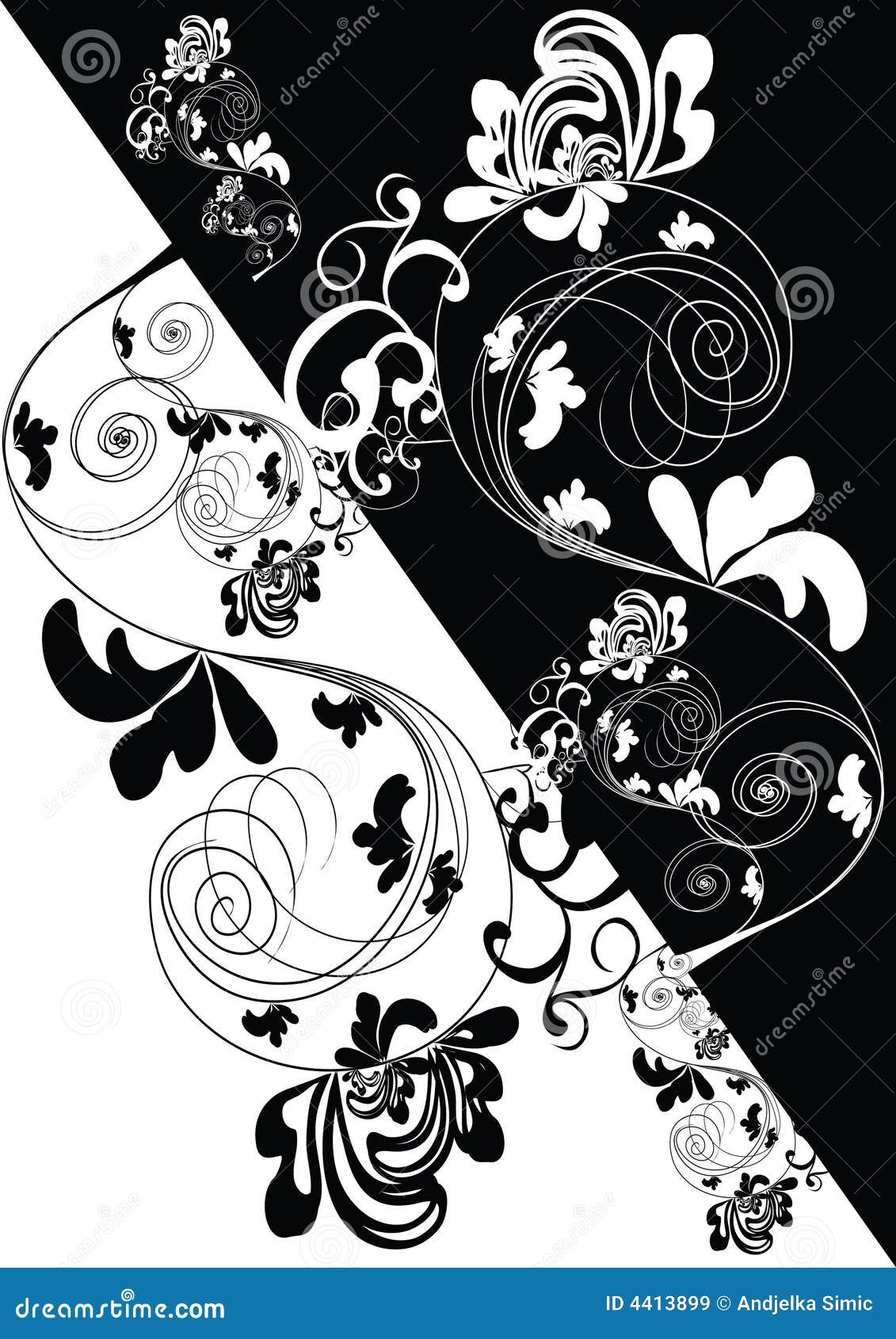 Black-white Decorative Backgro Stock Vector - Illustration of corner ...
