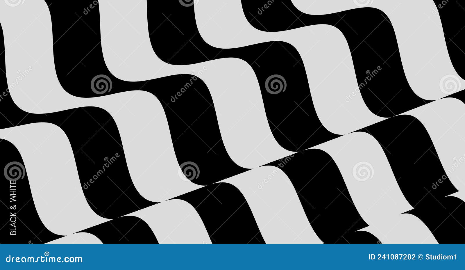 Black and White Design. Pattern with Optical Illusion. Abstract 3D ...