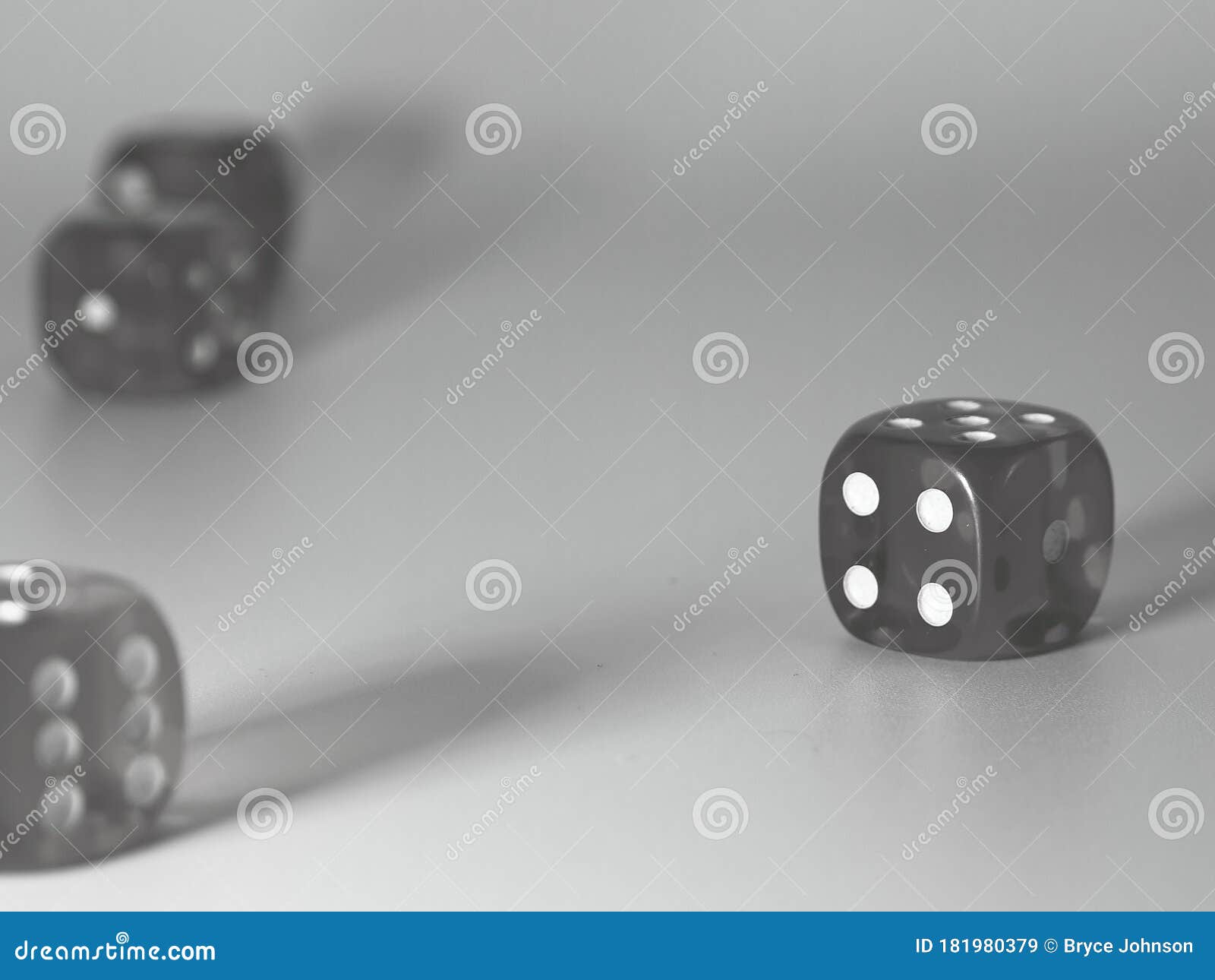 Black and White Dice Rolled Randomly Stock Image - Image of randomly ...