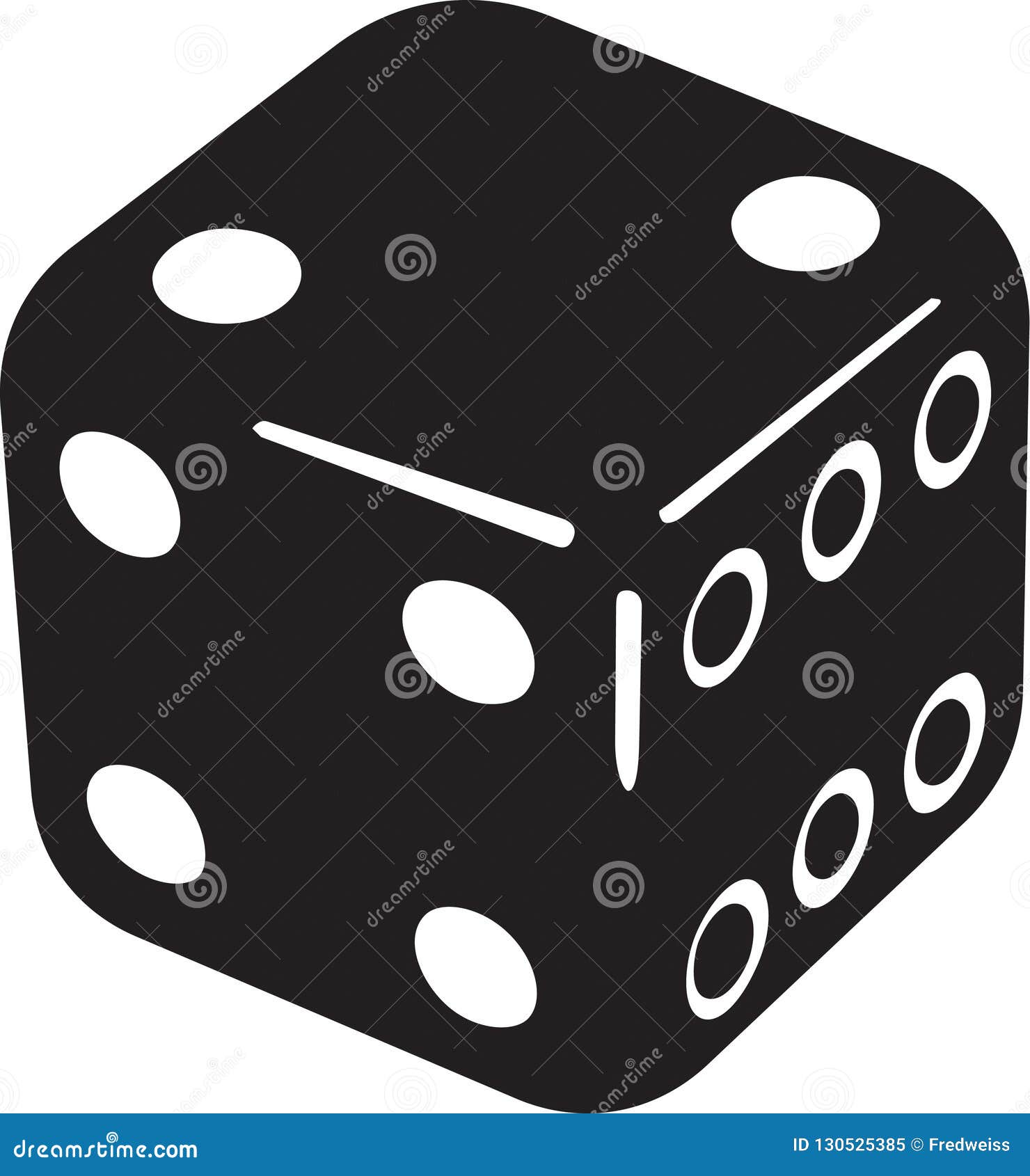 Black and White Die Illustration Stock Vector - Illustration of dice ...