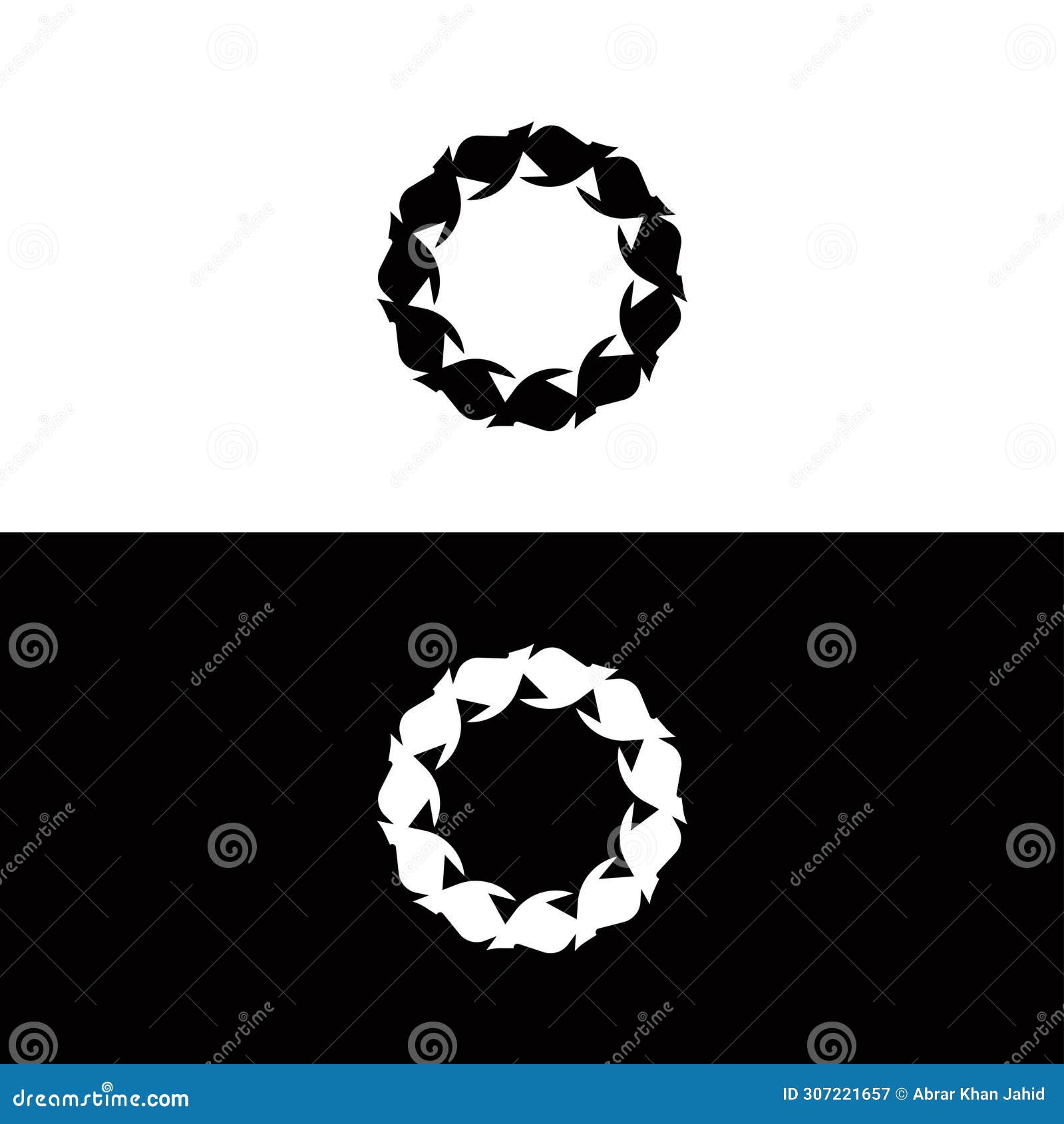 Black and White Different Circle Vector Logo Stock Vector ...