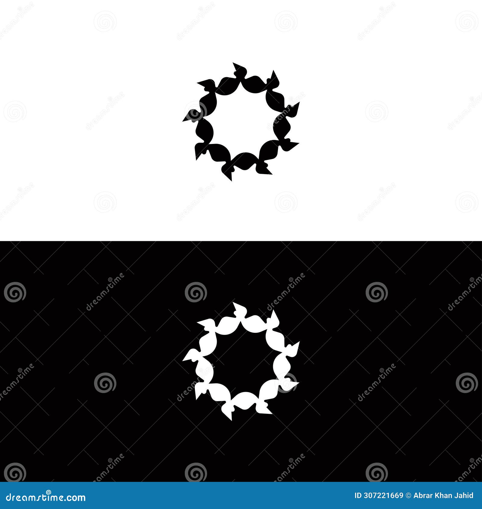 Black and White Different Circle Vector Logo Stock Vector ...