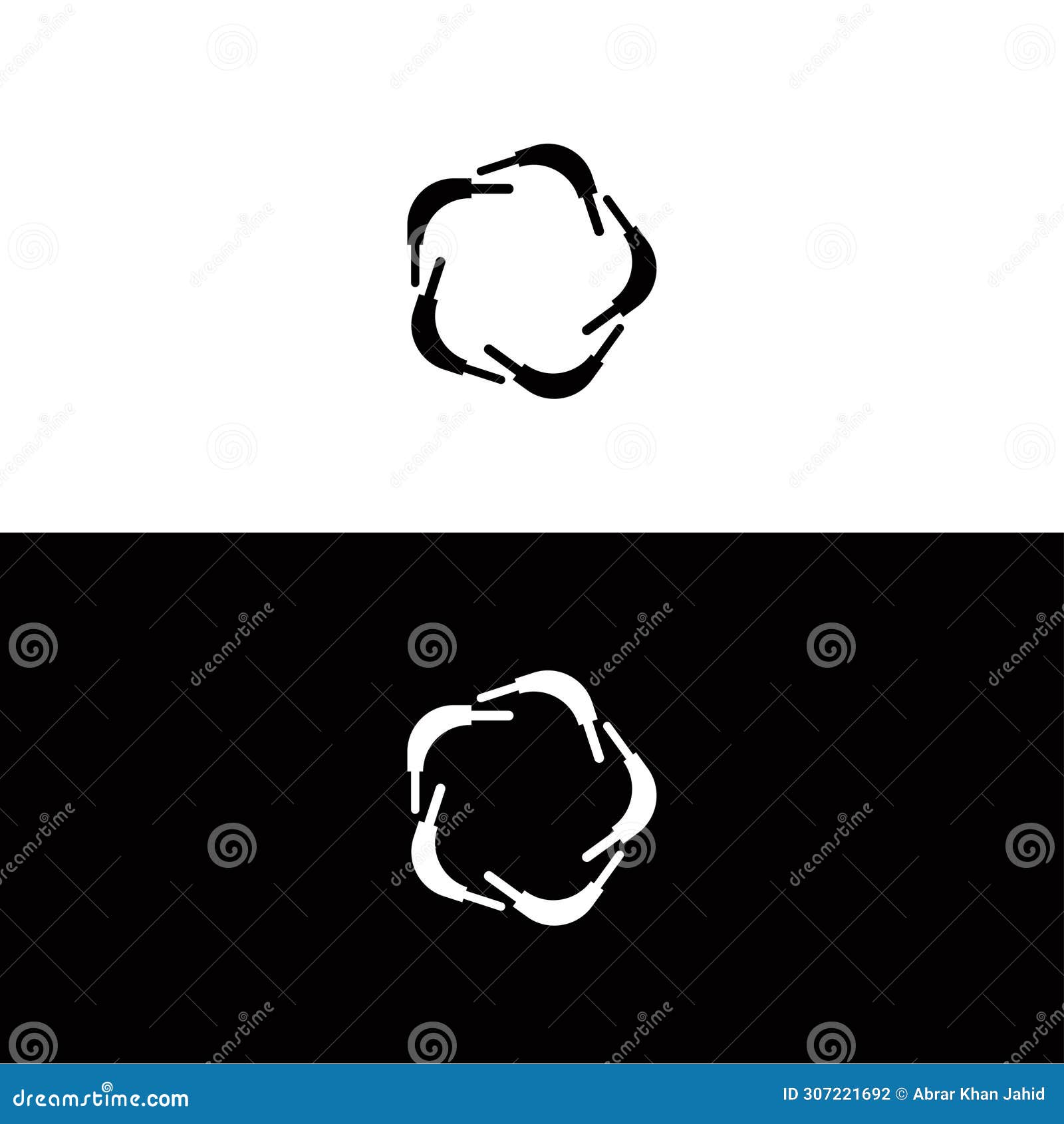 Black and White Different Circle Vector Logo Stock Vector ...