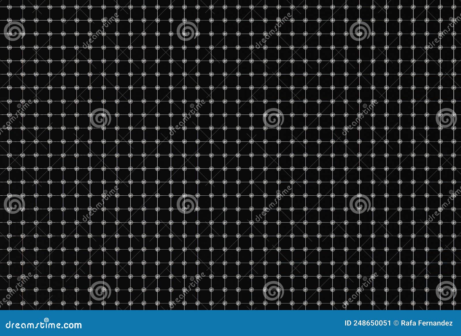 Black-and-white Digital Grid Rendering. 3d Illustration Stock ...