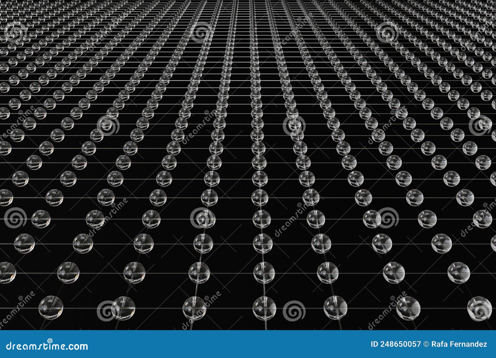 Black-and-white Digital Grid Rendering. 3d Illustration Stock ...