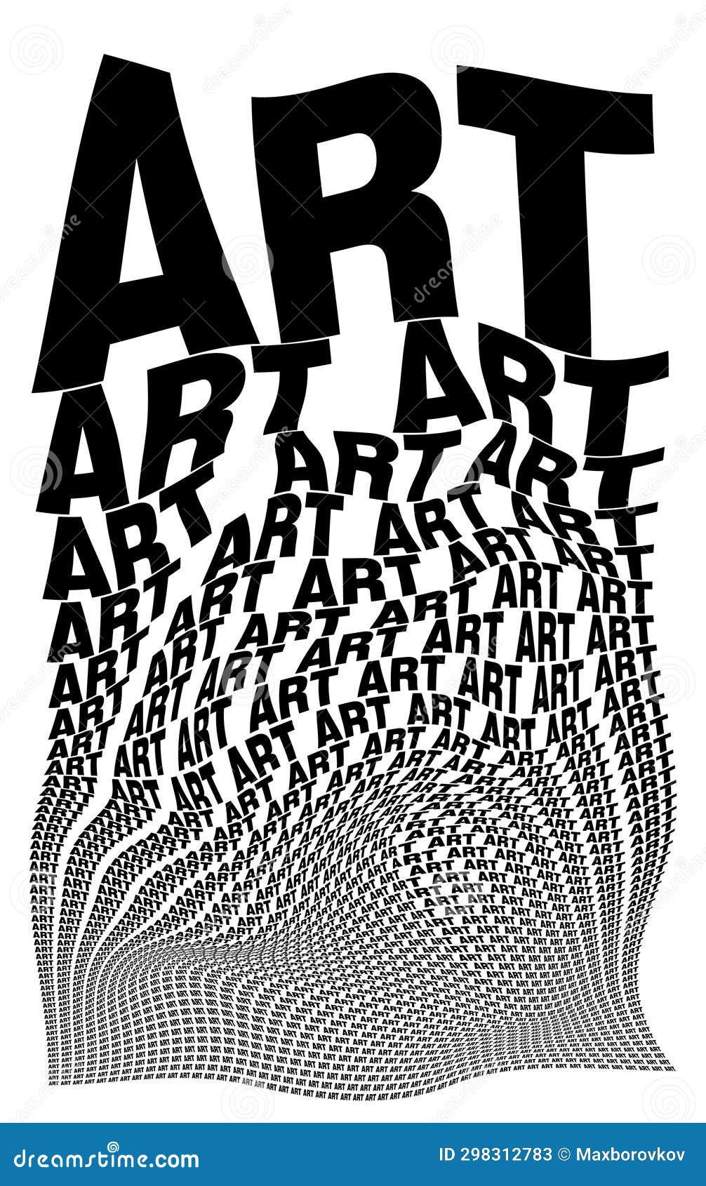 Black and White Distorted Background Composed of Art Decreasing Words ...