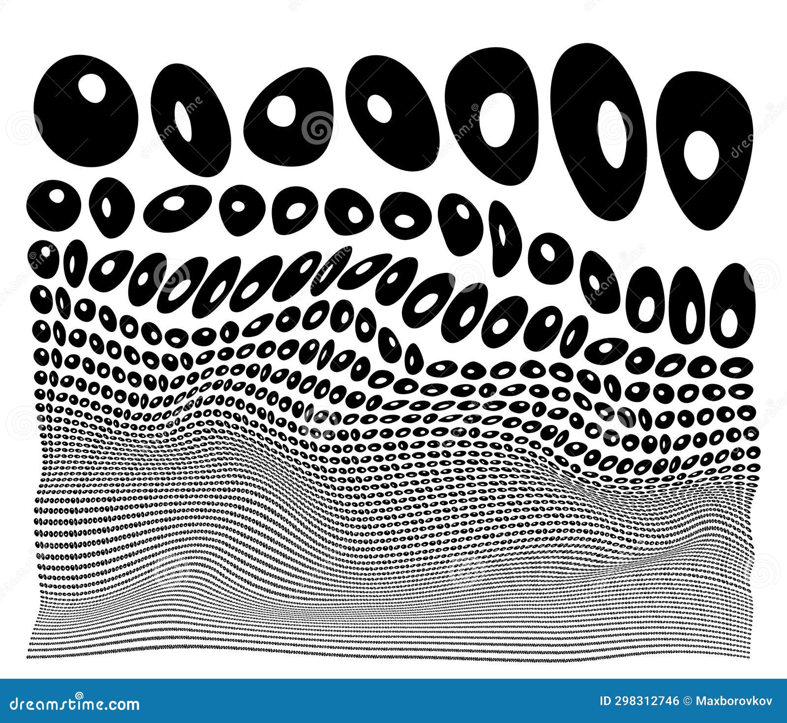 Black and White Distorted Background Composed of Decreasing Bubbles ...