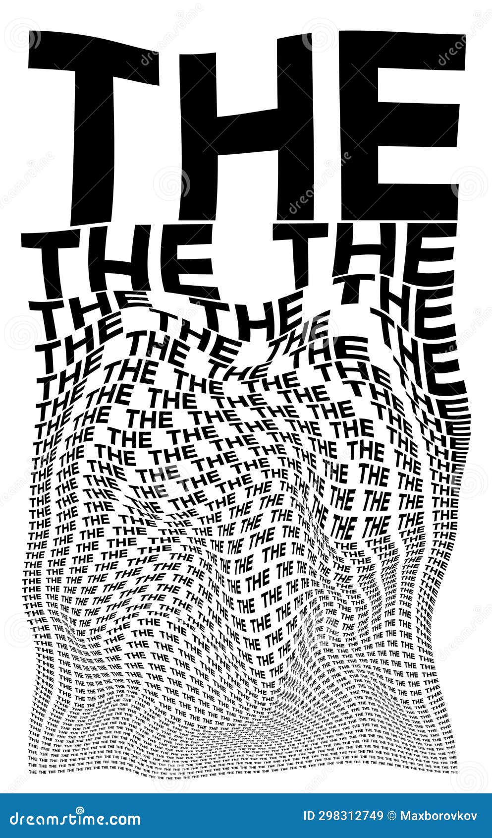 Black and White Distorted Background Composed of the Decreasing Words ...