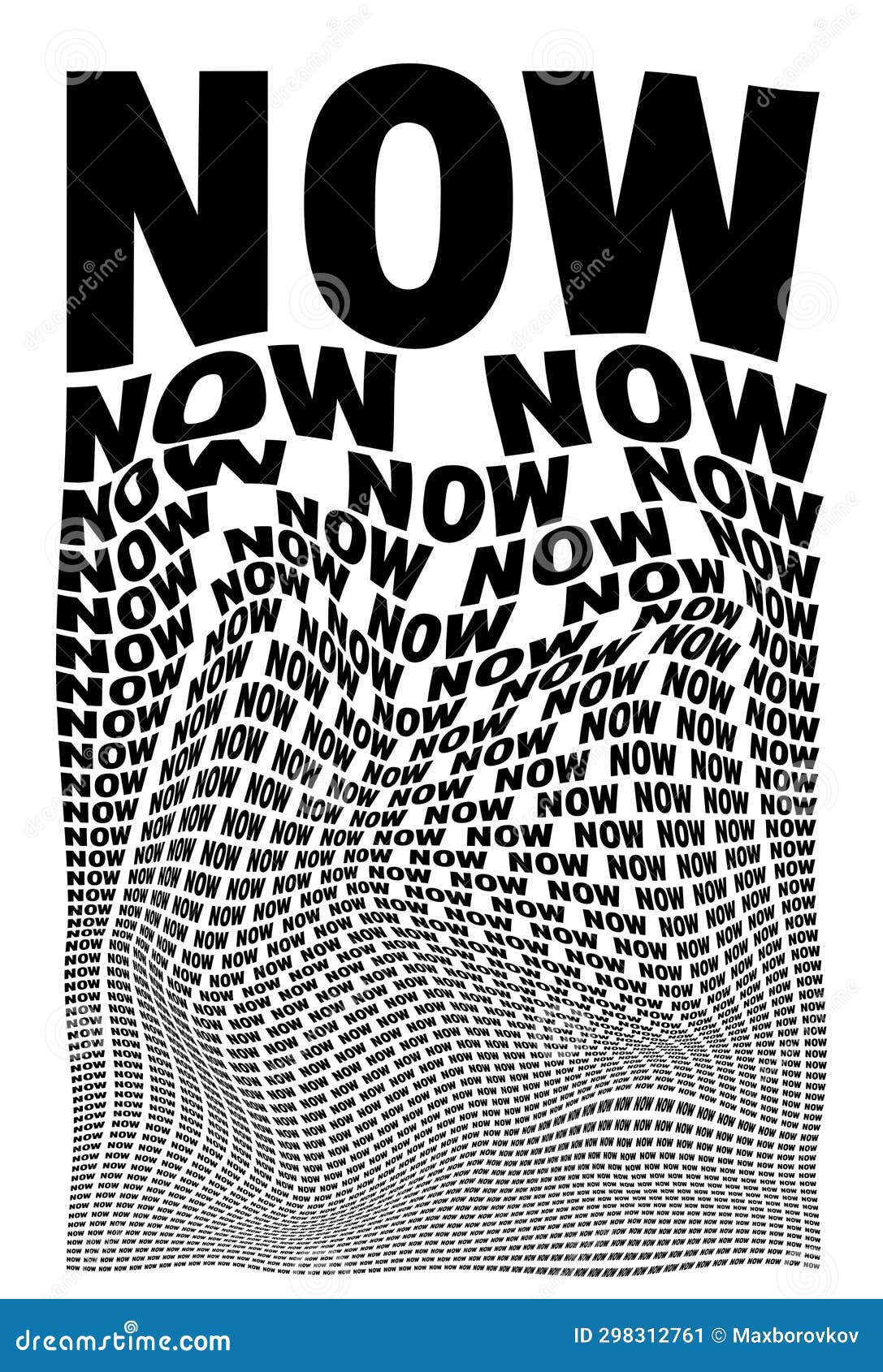 Black and White Distorted Background Composed of Now Decreasing Words ...