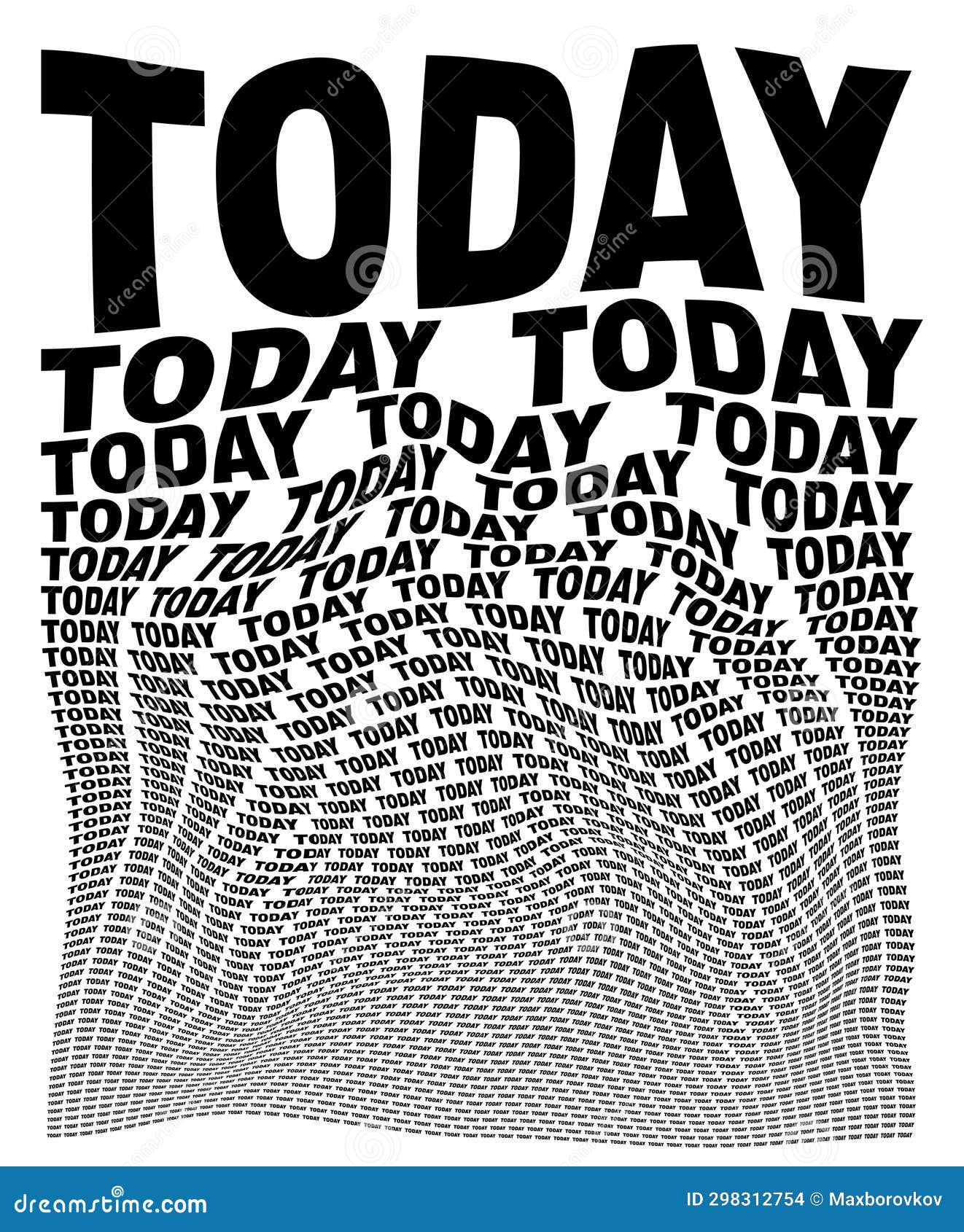 Black and White Distorted Background Composed of Today Decreasing Words ...