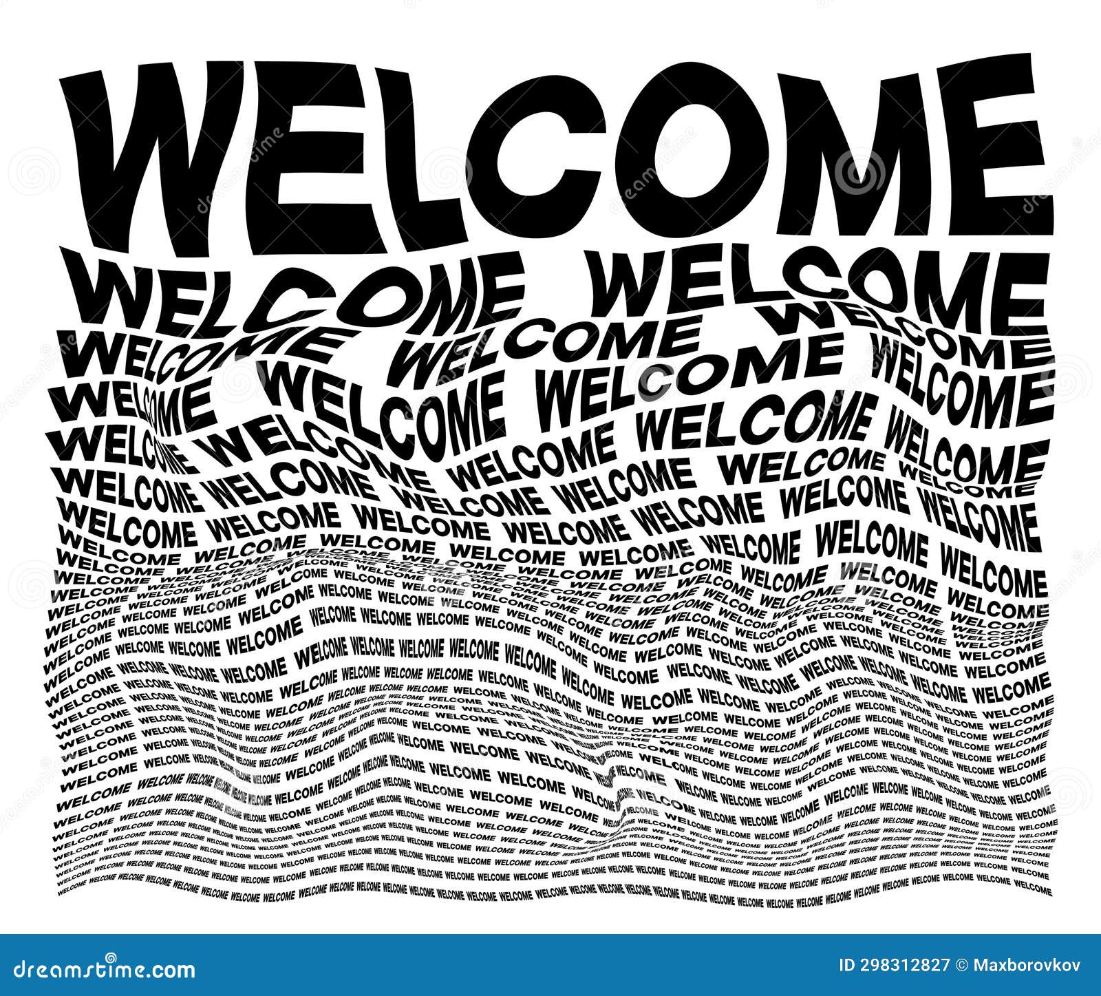 Black and White Distorted Background Composed of Welcome Decreasing ...