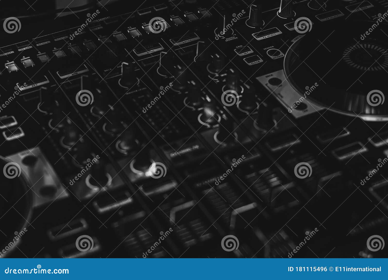 Black & White DJ Controller Mixer Section for Mobile DJs with Buttons ...