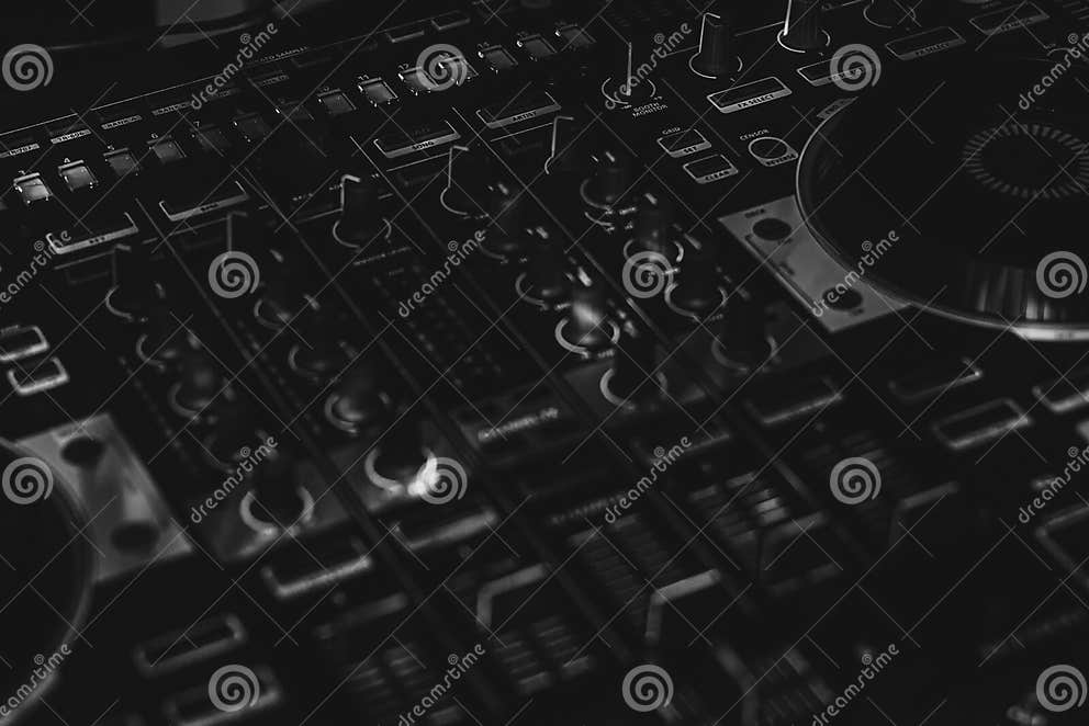 Black & White DJ Controller Mixer Section for Mobile DJs with Buttons ...