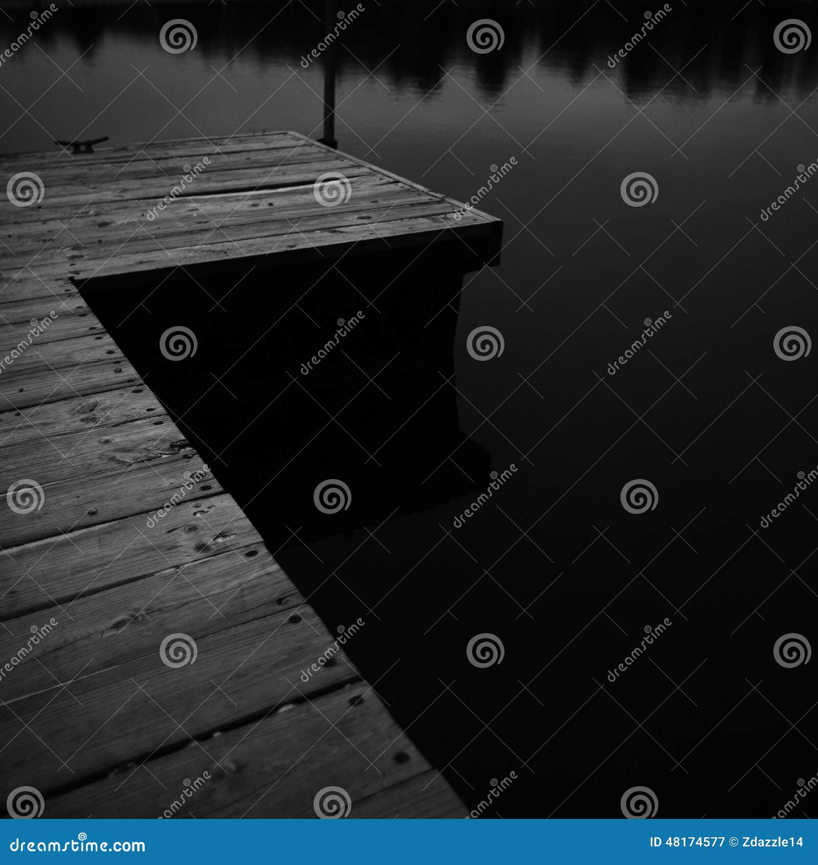 A White Dock Bridge With A Lake And Green Trees Royalty-Free Stock ...