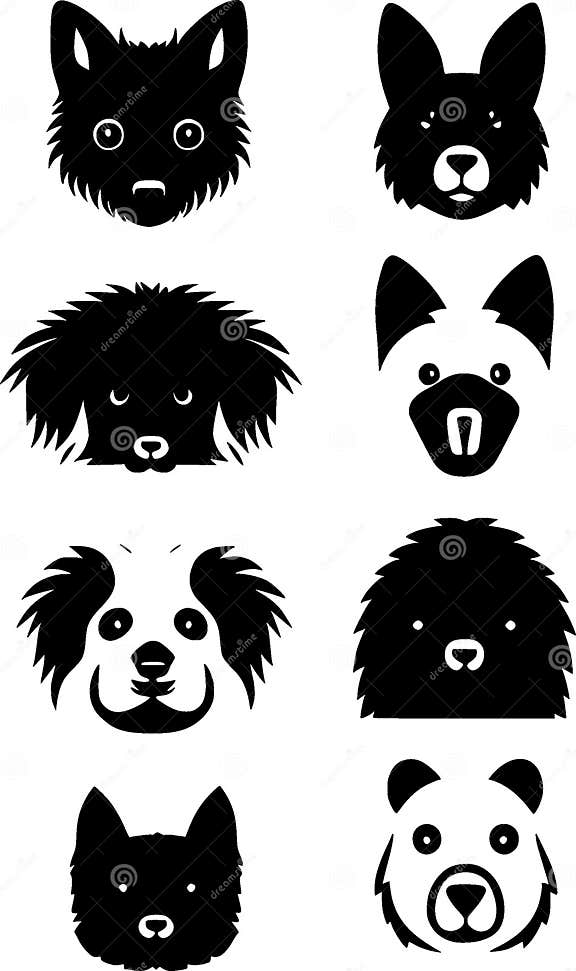 Black and White of Dog Shape Stock Illustration - Illustration of ...