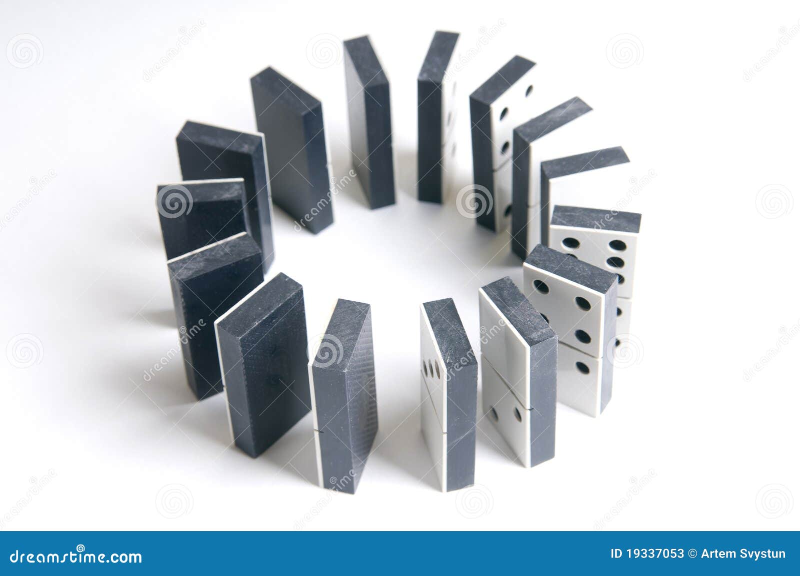 Black and White Dominos in a Circle Stock Image - Image of column ...