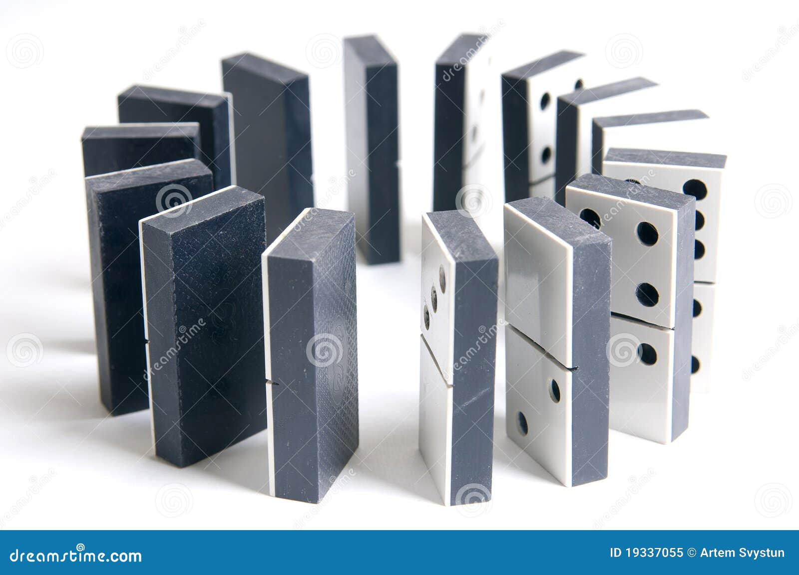 Black and White Dominos in a Circle Stock Image - Image of product ...