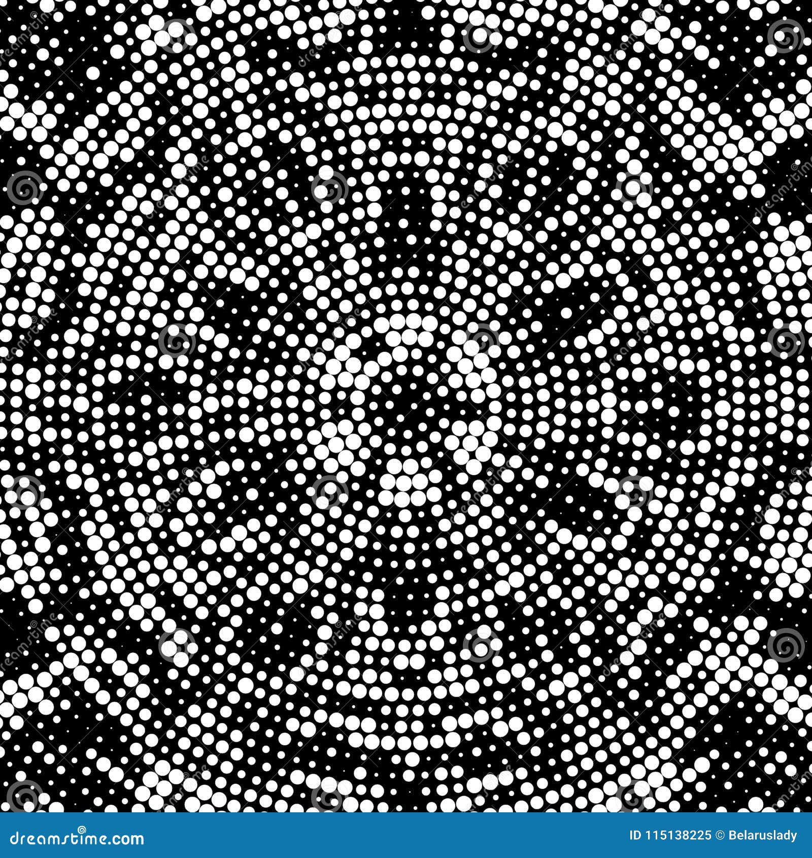 Black and White Dotted Halftone, Centered Circle and Star Dotted ...