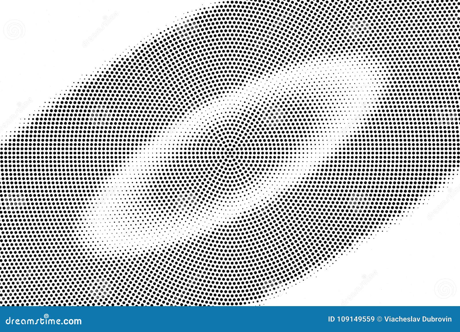 Black White Dotted Halftone Vector Background. Stretched Oval Dotted ...