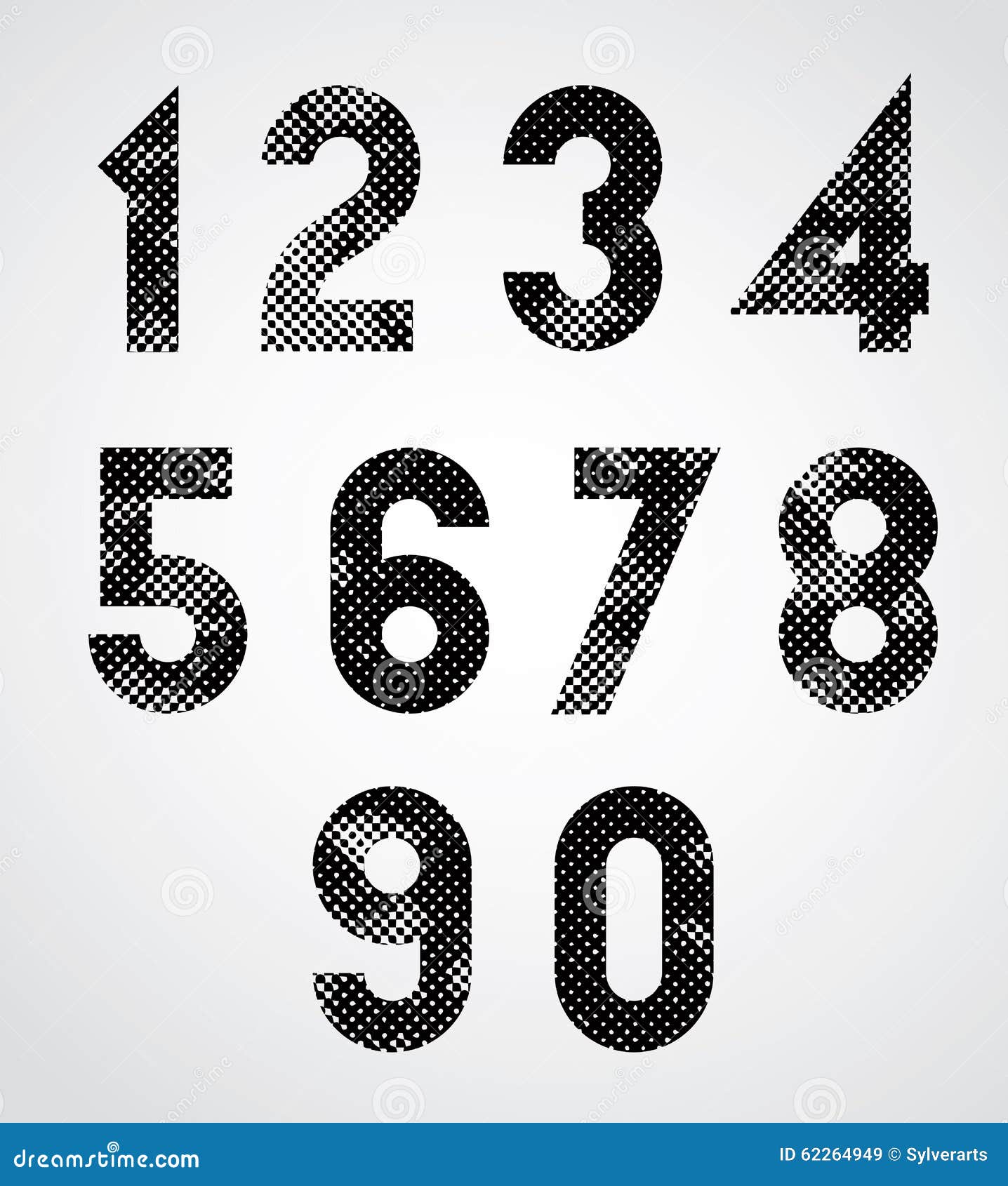 Decorative Numbers Isolated On White Background.Vector Numerals. Stock ...