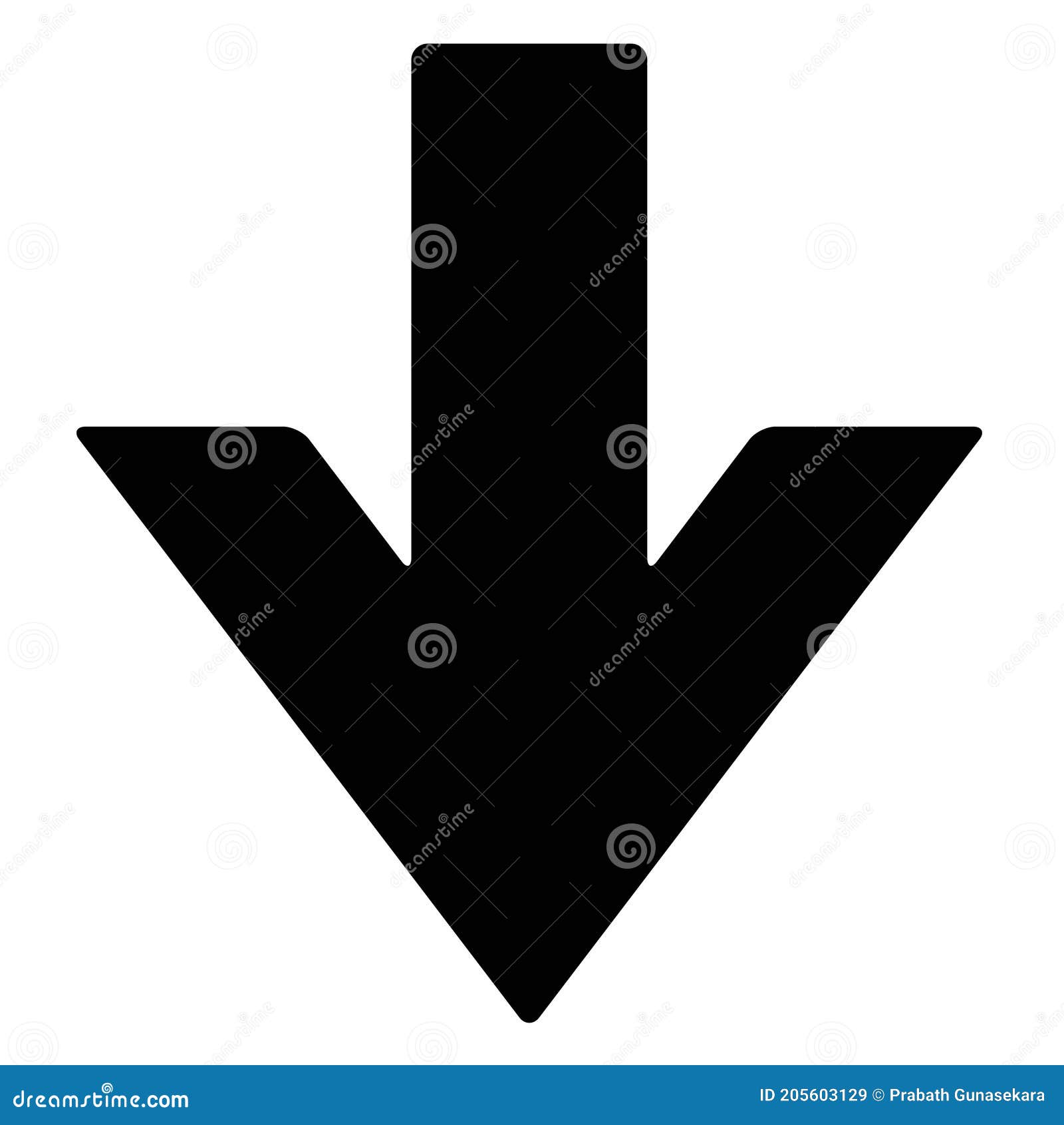 Black and White Down Arrow Web Icon Stock Vector - Illustration of ...