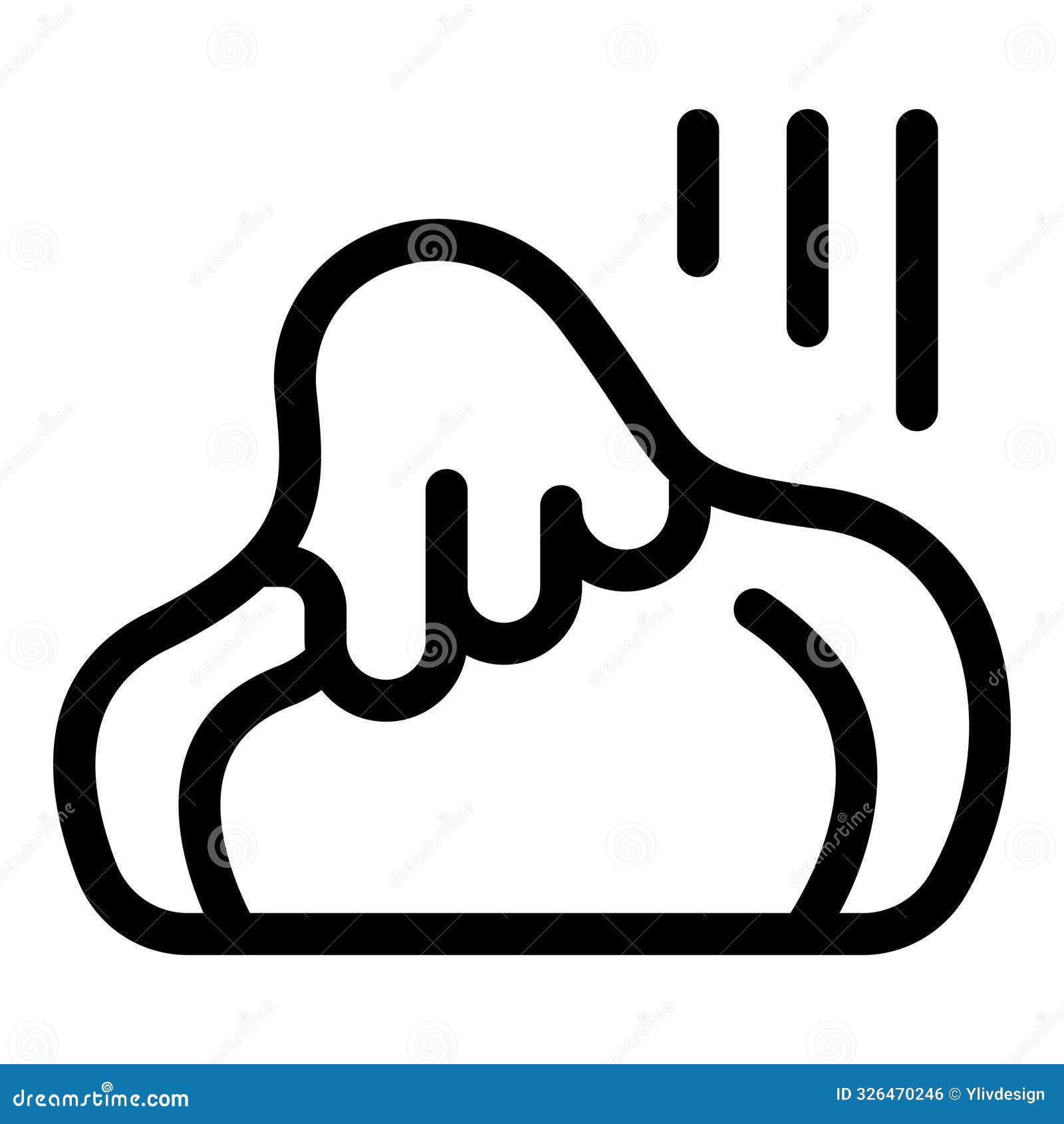 Avalanche Falling Down Mountain Range Symbol In Black And White Vector ...