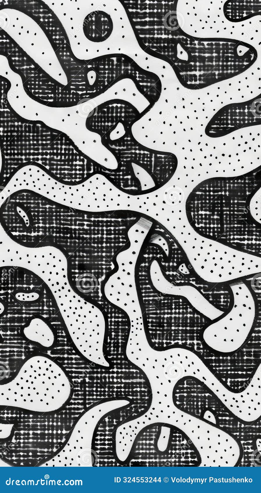 A Black and White Drawing of a Camouflage Pattern Stock Photo - Image ...