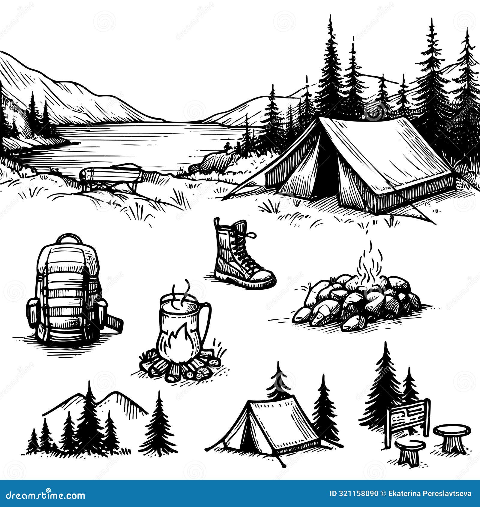Campsite Drawing Stock Photo | CartoonDealer.com #7769436