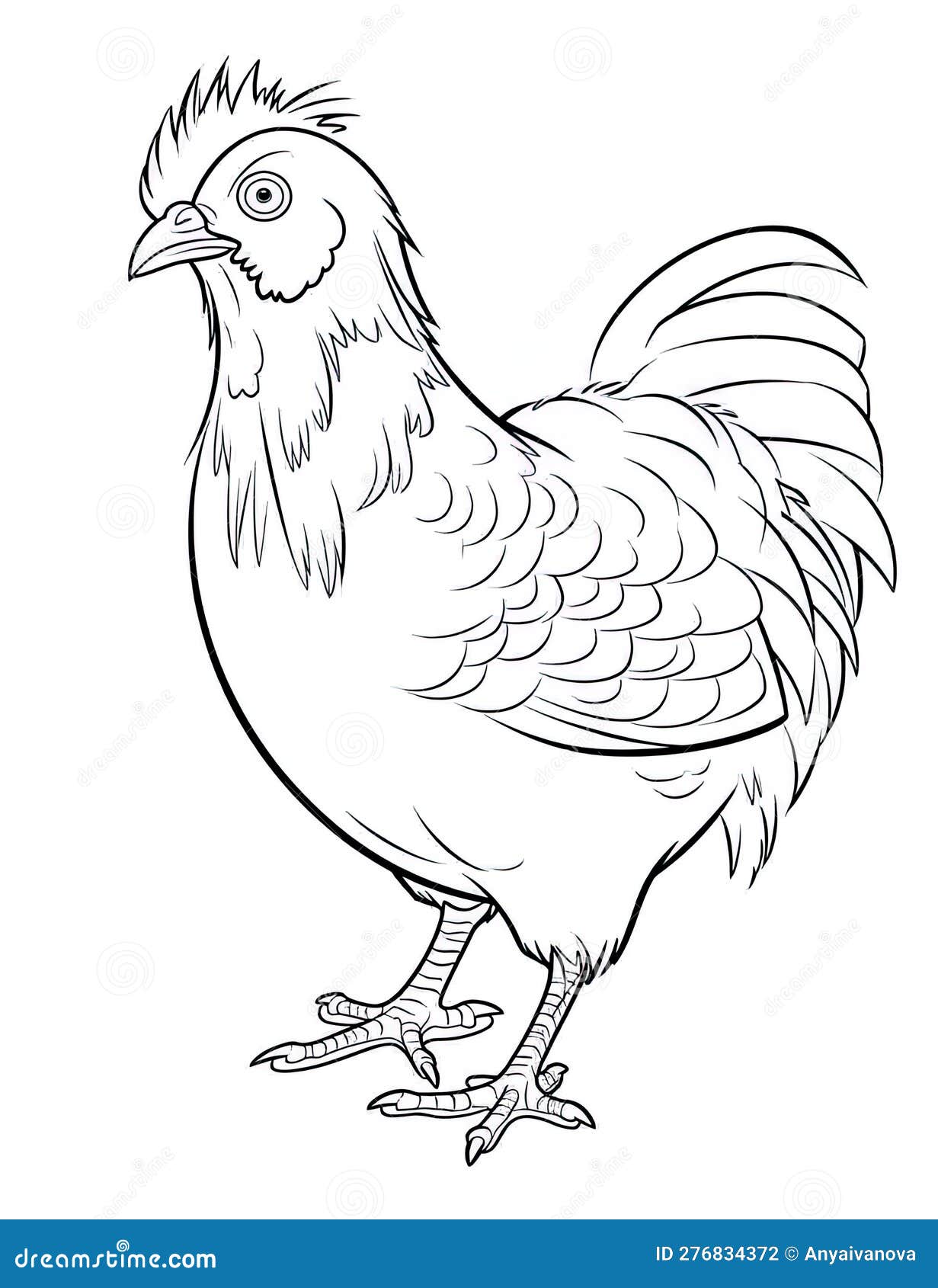A Black and White Drawing of a Chicken. AI Generative Image. Stock ...