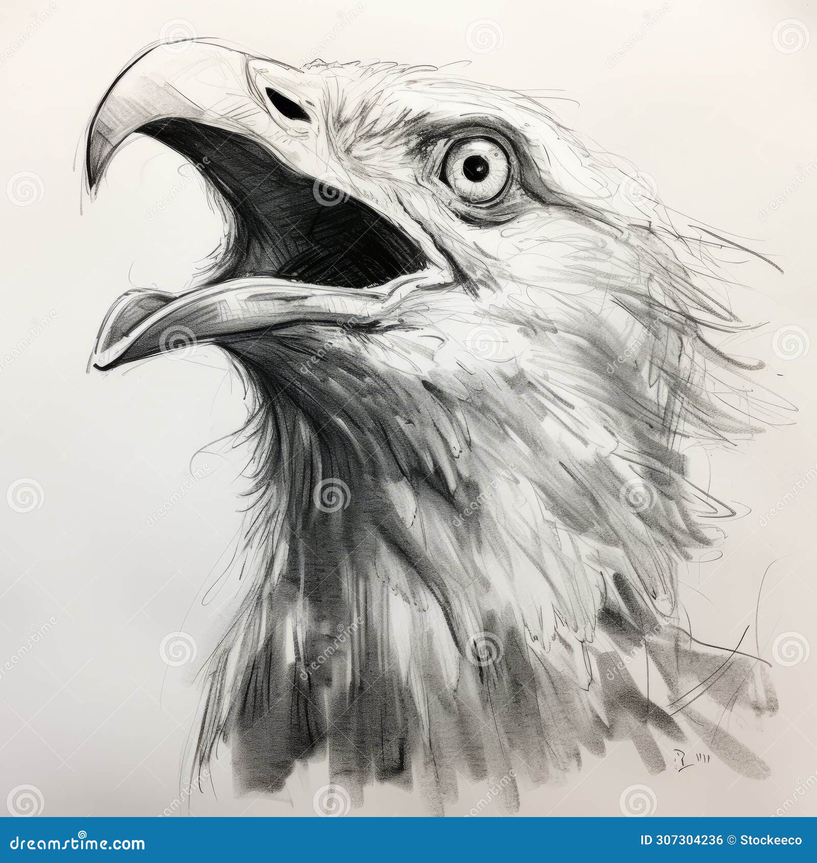 Playful Expressions: Eagle Head Drawings in the Style of Sebastian ...