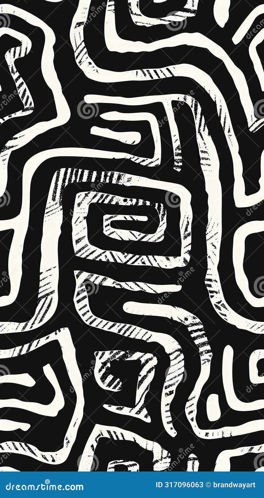 Black and White Maze Drawing Stock Illustration - Illustration of ...