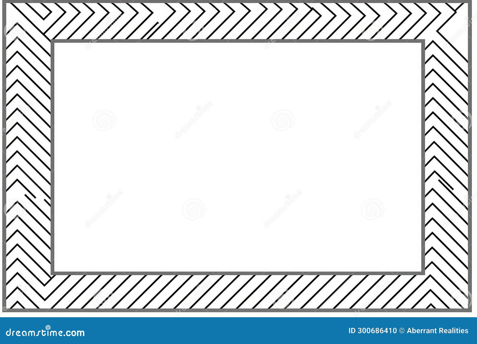 A Black and White Drawing of a Frame with a Chevron Pattern Stock ...