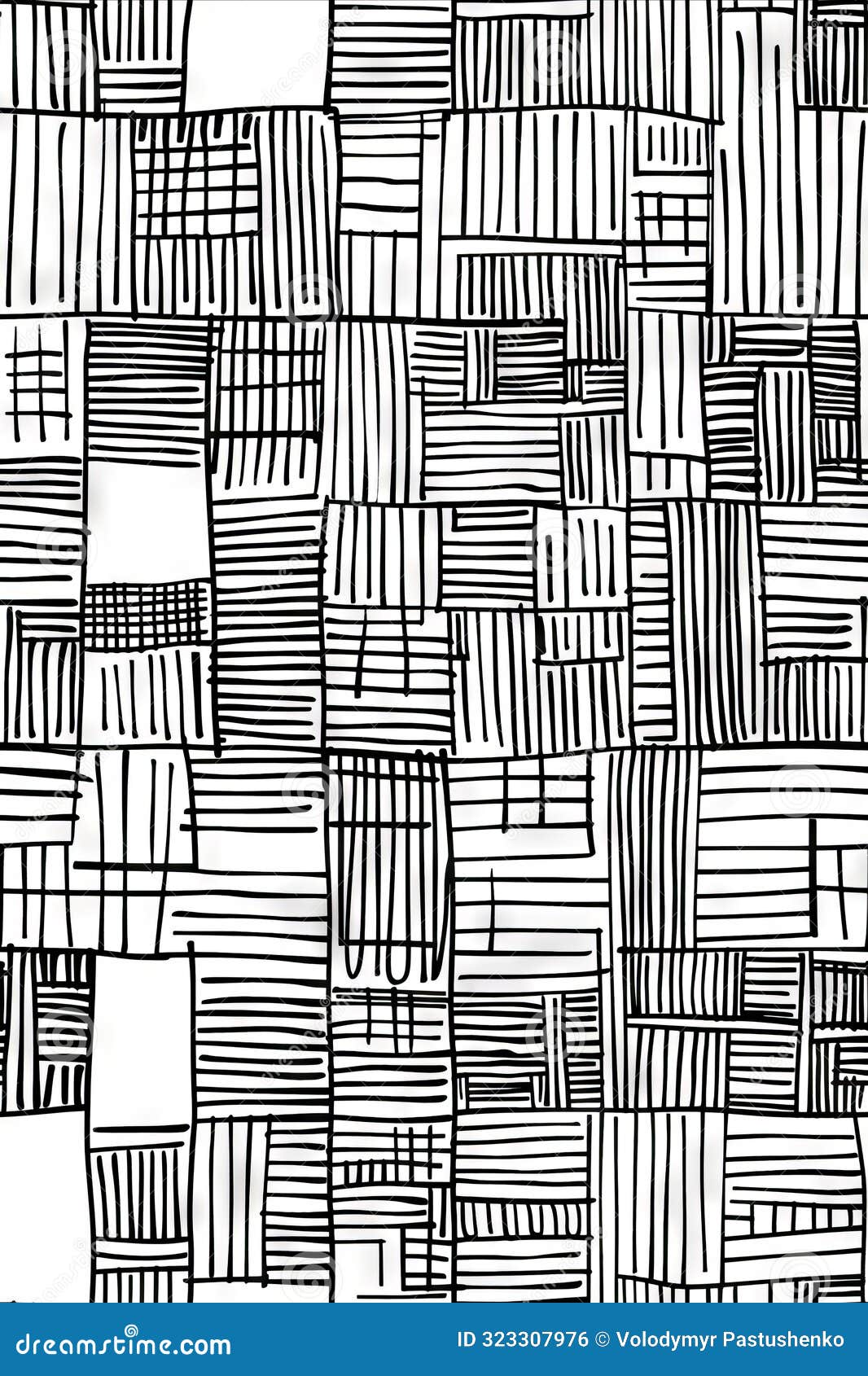 A Black and White Drawing of a Grid Pattern Stock Photo - Image of ...