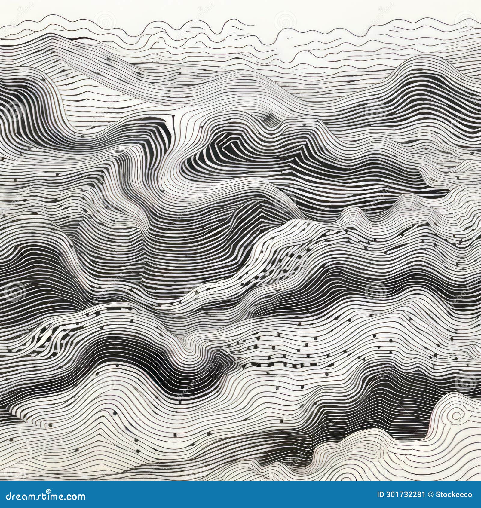 Contour Line Drawing of Waves: Emotive Fields of Color and Data ...